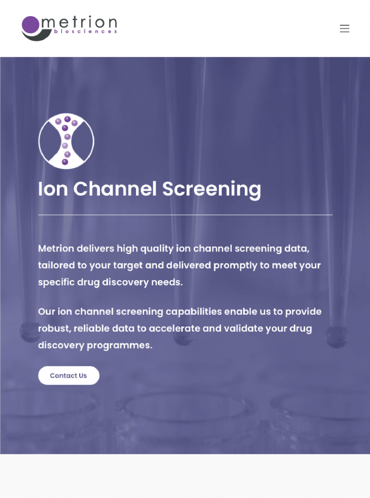 Metrion Ion Channel Screening Icon - Peek Creative